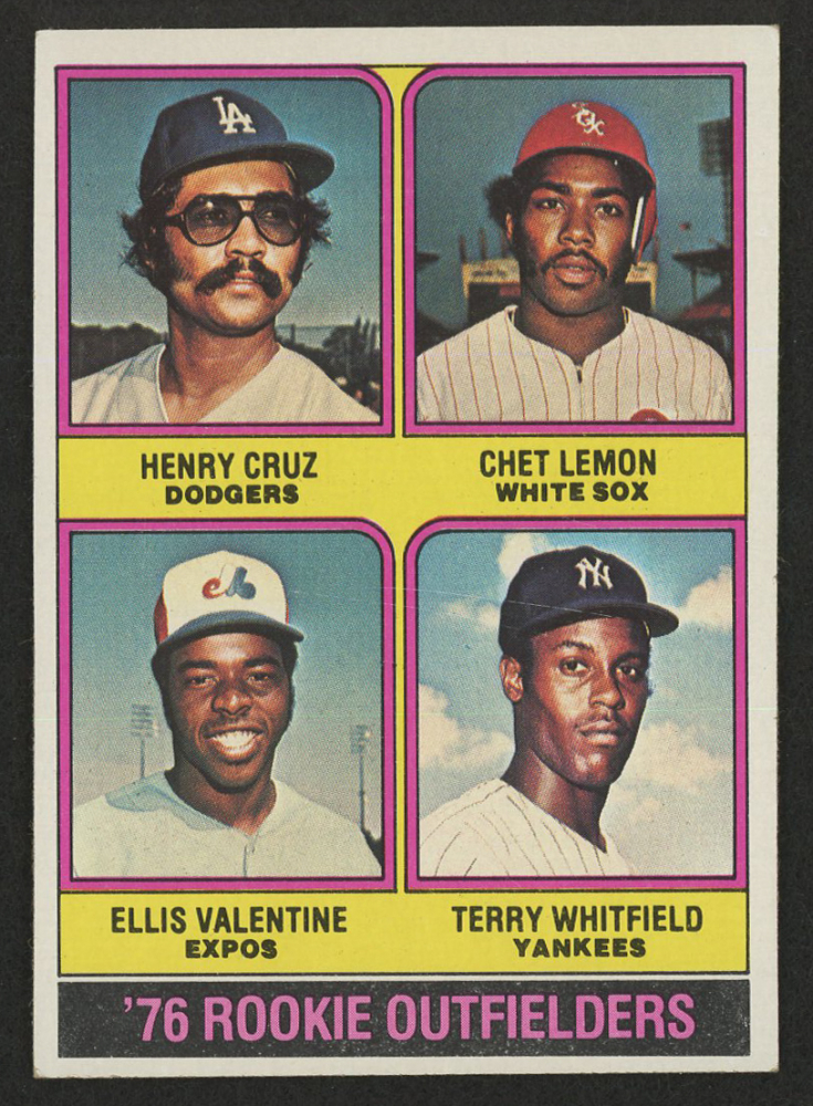 1976 Topps #590 Rookie Outfielders Henry Cruz RC / Chet Lemon RC ...