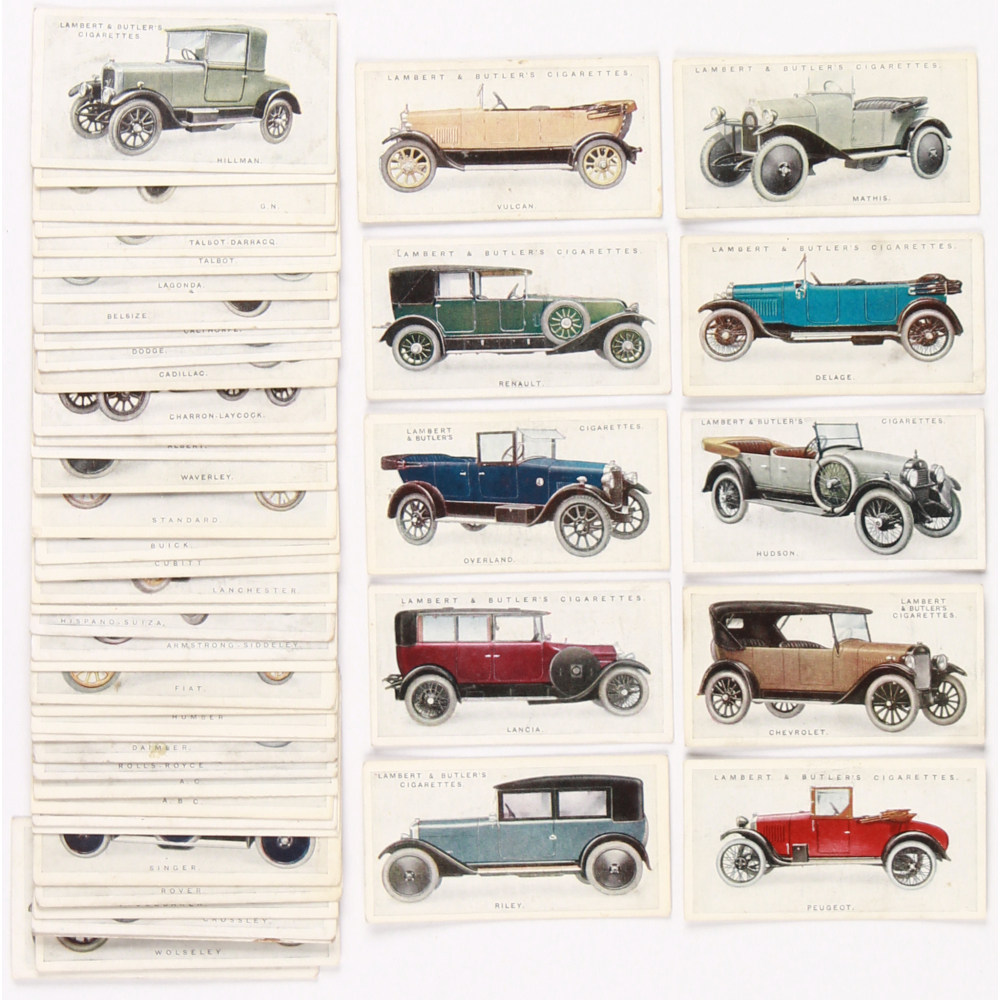 1923 Lambert & Butler "Motor Cars" Complete Set of (25) Cigarette Cards ...