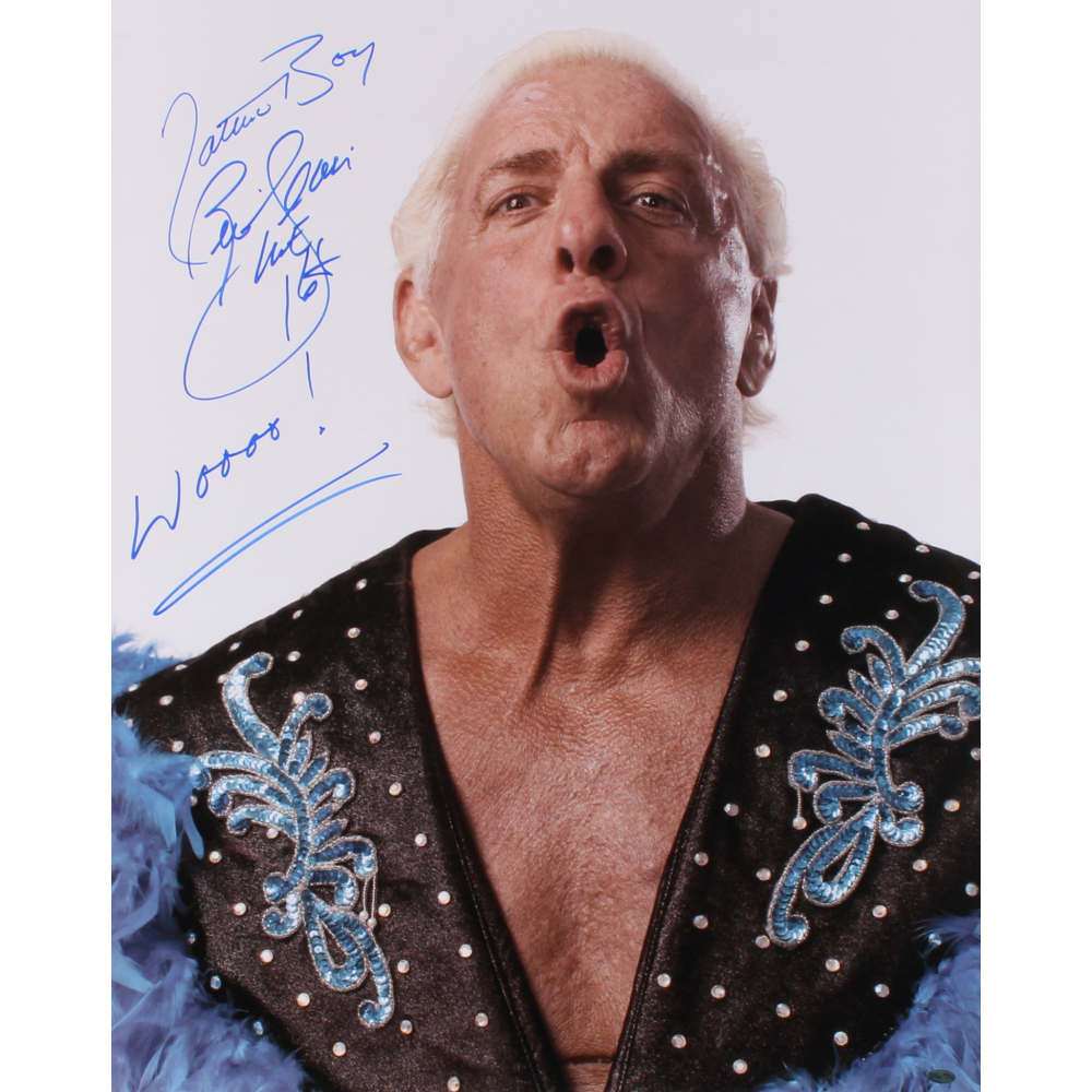 Rick Flair Signed 16x20 Photo Inscribed "Nature Boy" & "Wooooooo" (Mead ...