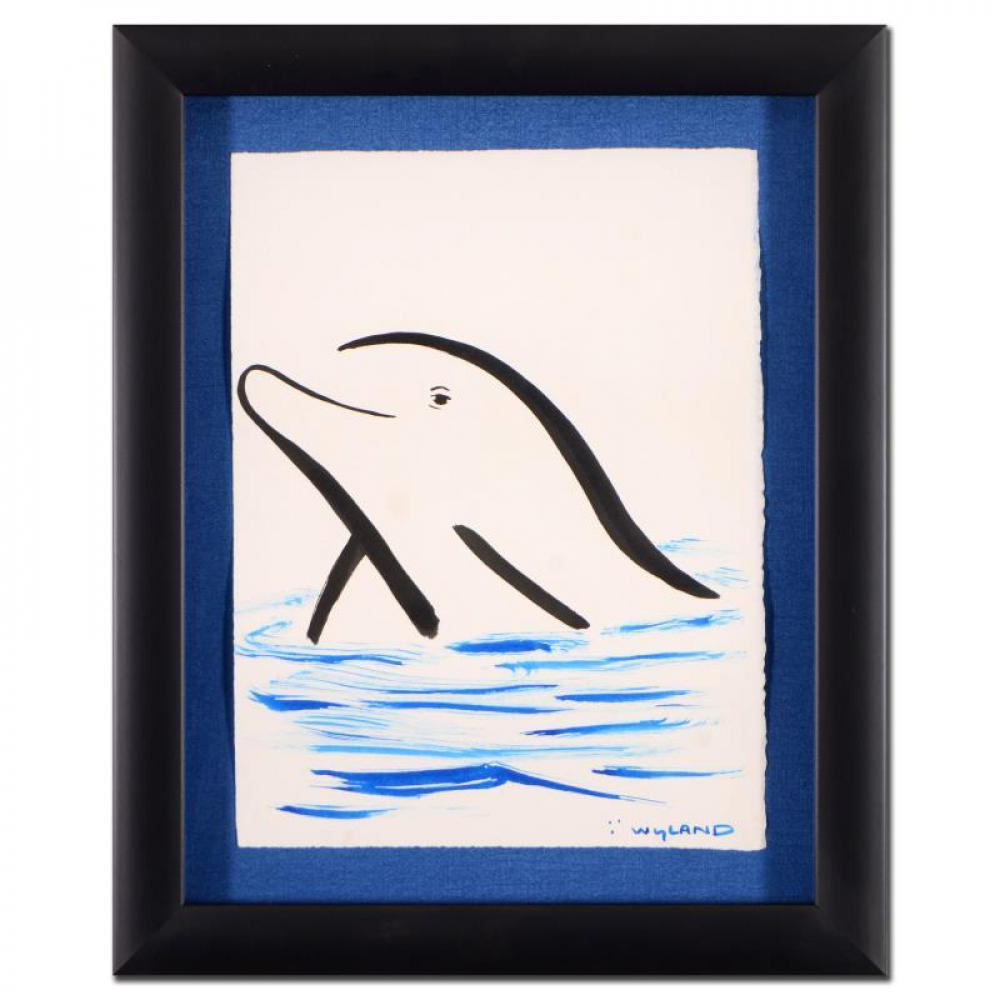 Wyland Signed "Dolphin" 16x20 Custom Framed Original Sumi Ink ...