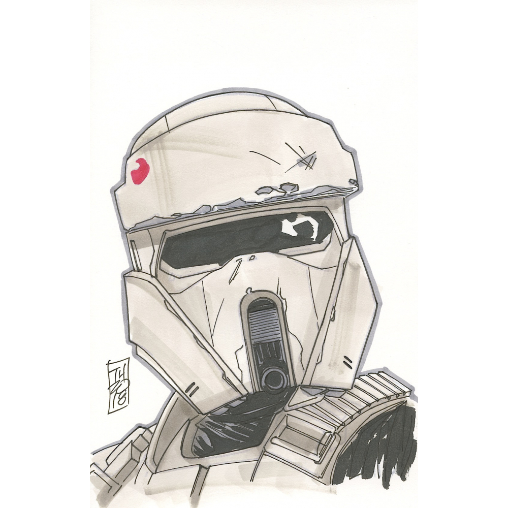 Tom Hodges - Shoretrooper "Star Wars" Signed ORIGINAL 5.5" x 8.5" Color ...
