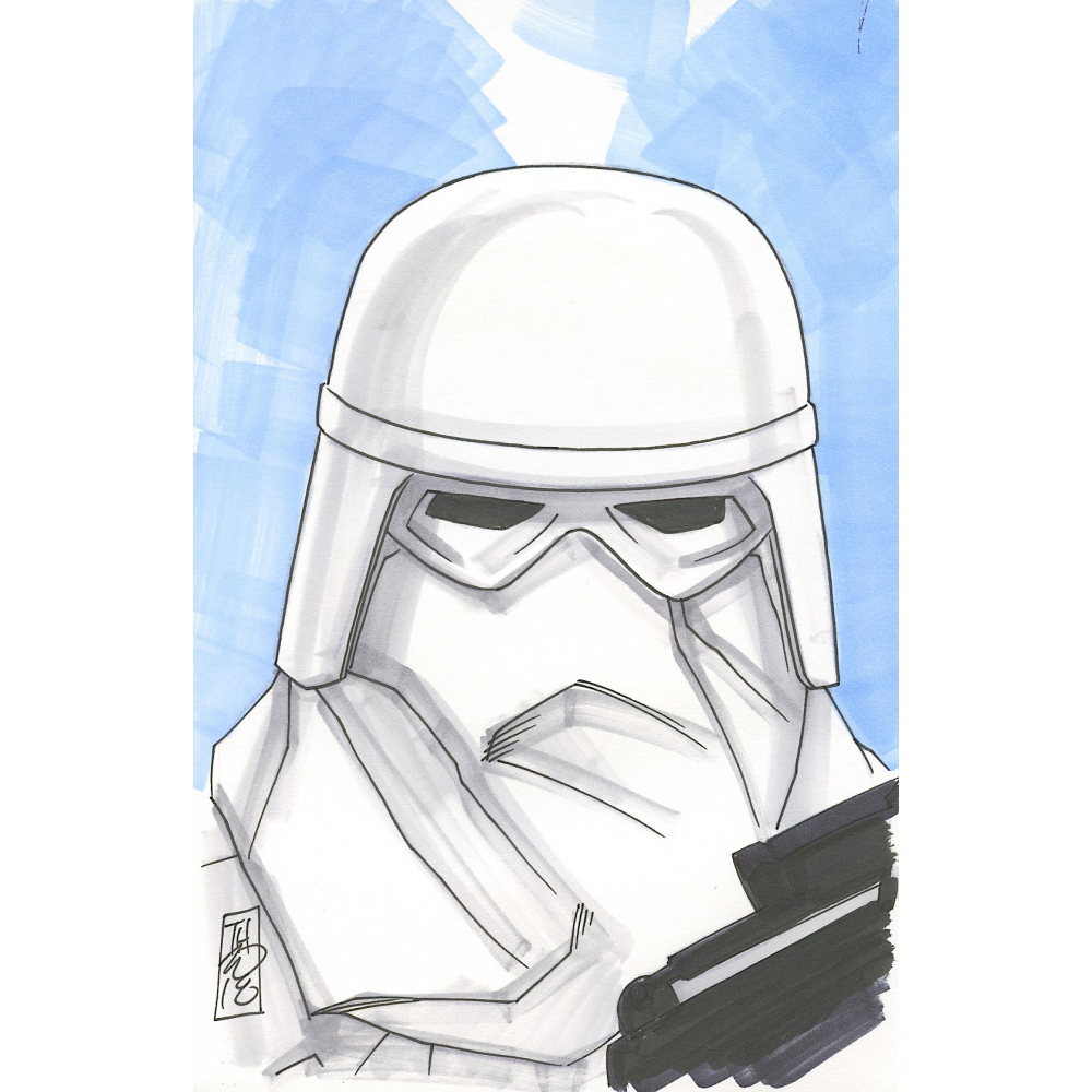 Tom Hodges - First Order Snowtrooper "Star Wars" Signed ORIGINAL 5.5" x ...
