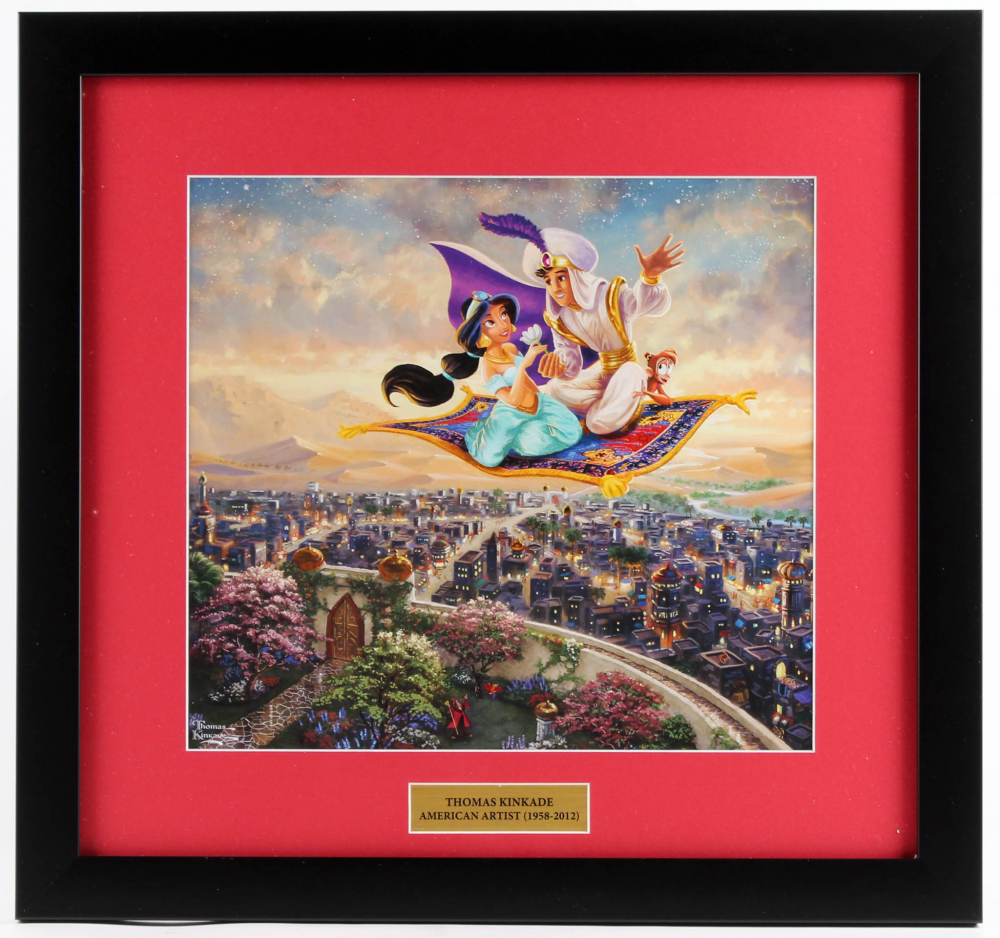 Thomas Kinkade Walt Disney's "Aladdin" 17x18 Custom Framed Print ...