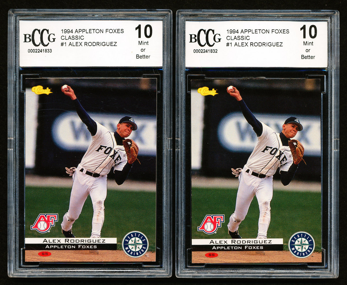 Lot of (2) 1994 Appleton Foxes Classic #1 Alex Rodriguez (BCCG 10 ...
