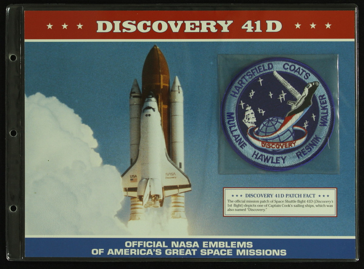 NASA Commemorative Mission Patch With 12x9 Fact Card: "Discovery 41D ...