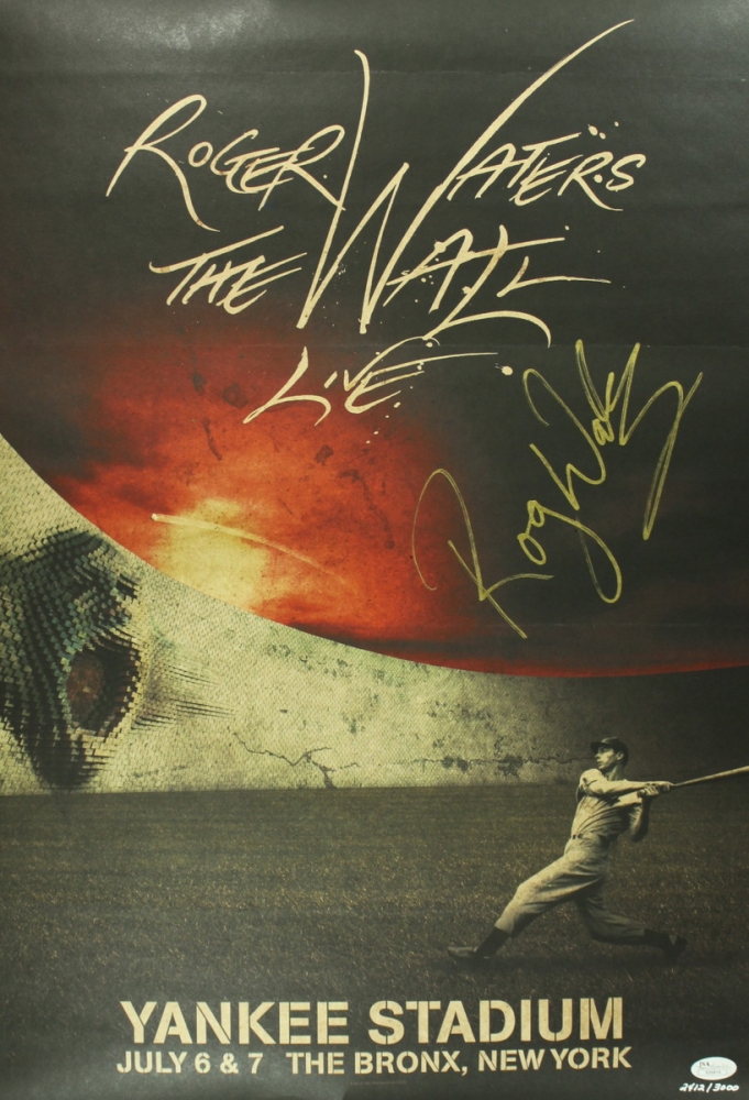 Roger Waters Signed "Pink Floyd" 18x24 Yankees Stadium Concert Poster ...