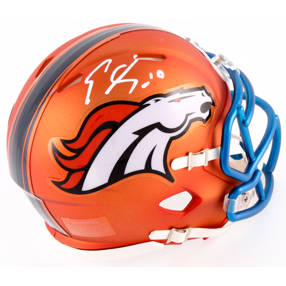 Emmanuel Sanders Signed Broncos Blaze Mini Speed Helmet (JSA COA ...