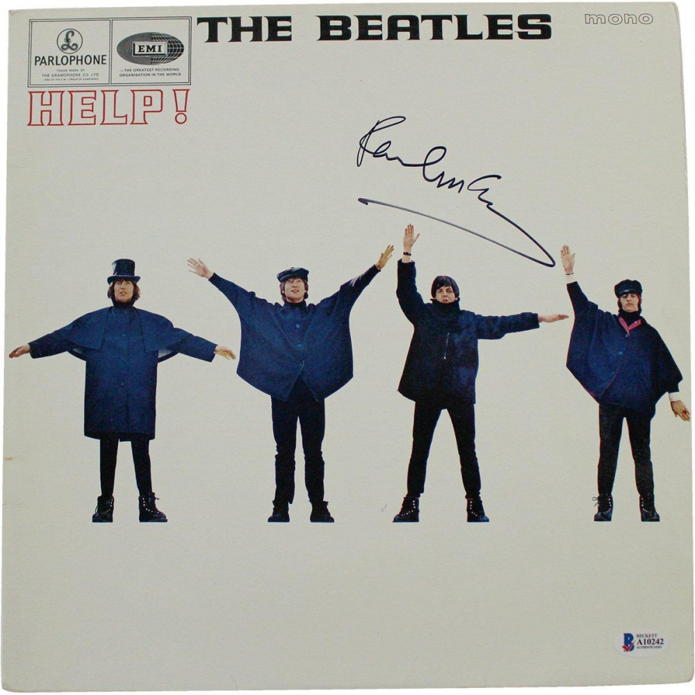 Paul McCartney Signed The Beatles "Help" Record Album Cover (Beckett ...