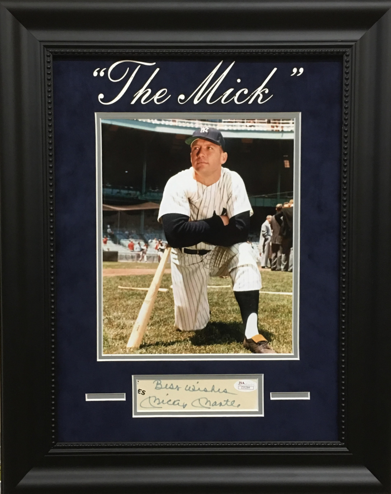 Mickey Mantle Signed "The Mick" 16x20 Custom Framed Cut Display ...