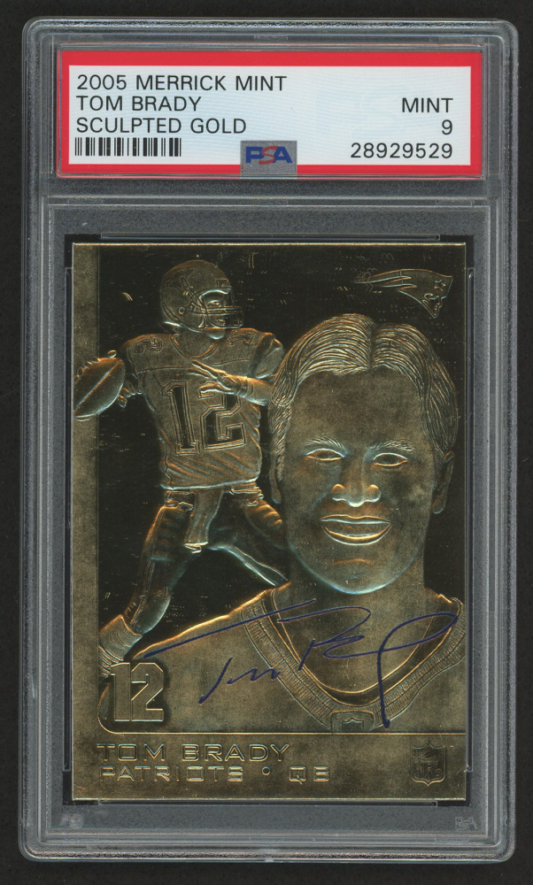 2005 Merrick Mint Sculpted Gold Cards #1 Tom Brady (PSA 9) | Pristine ...