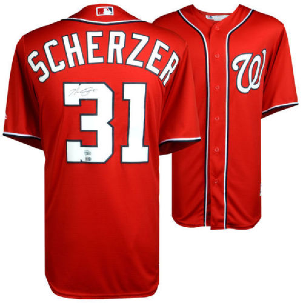 Max Scherzer Signed Nationals Jersey (MLB Hologram & Fanatics Hologram ...