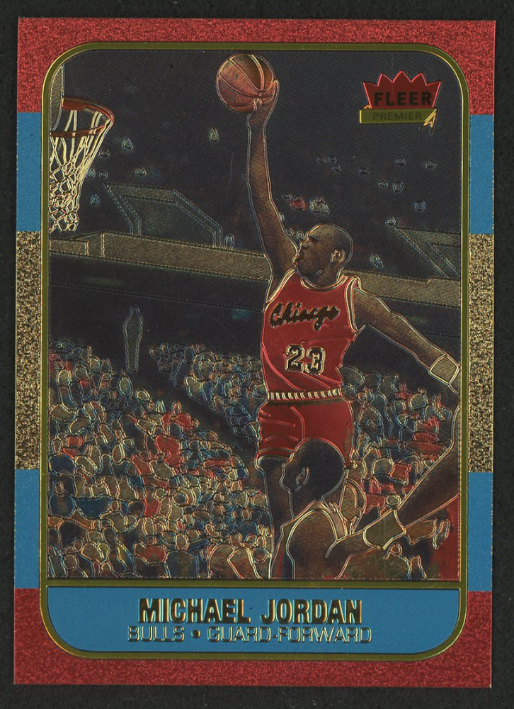 Michael Jordan 1998 Fleer Premier 23Kt Gold Card Red / White / Blue ...