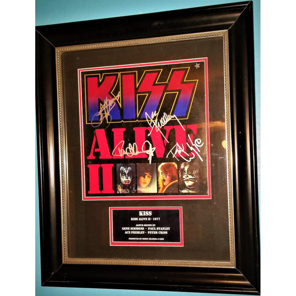 KISS Band-Signed 16x20 Custom Framed "Alive II" LP Display with (4 ...