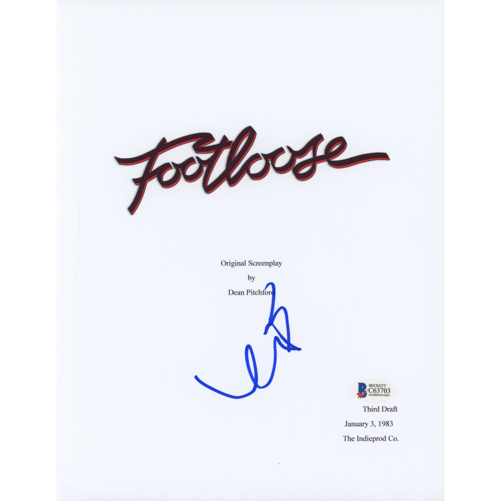 Kevin Bacon Signed "Footloose" 8.5x11 Script Photo (Beckett COA ...