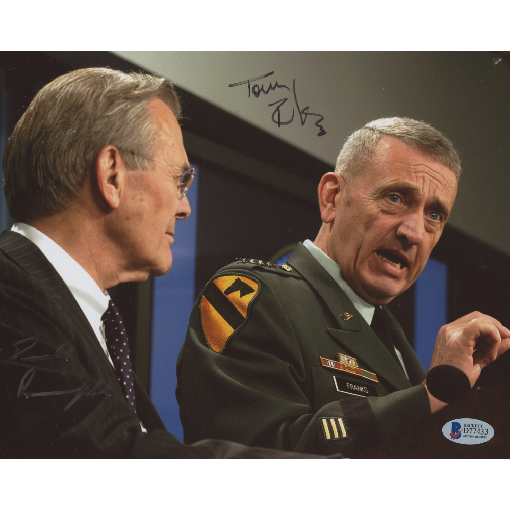 Donald Rumsfeld & Tommy Franks Signed 8x10 Photo (Beckett COA ...