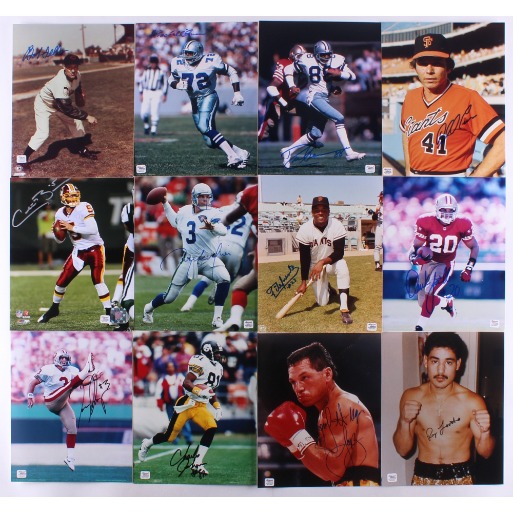 Lof of (12) Signed 8x10 Assorted Photos with Bob Feller, Ed Jones, Drew ...
