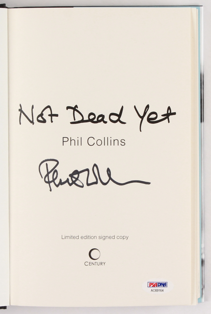 Phil Collins Signed "Not Dead Yet" Hardcover Book (PSA COA) | Pristine ...