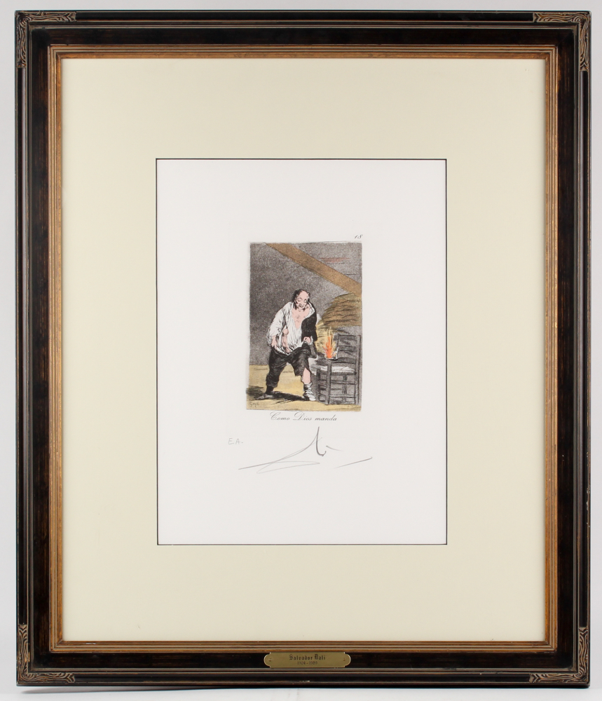 Salvador Dali Signed 1977 "Les Caprices de Goya Plate 18" 23.5x27.5 ...