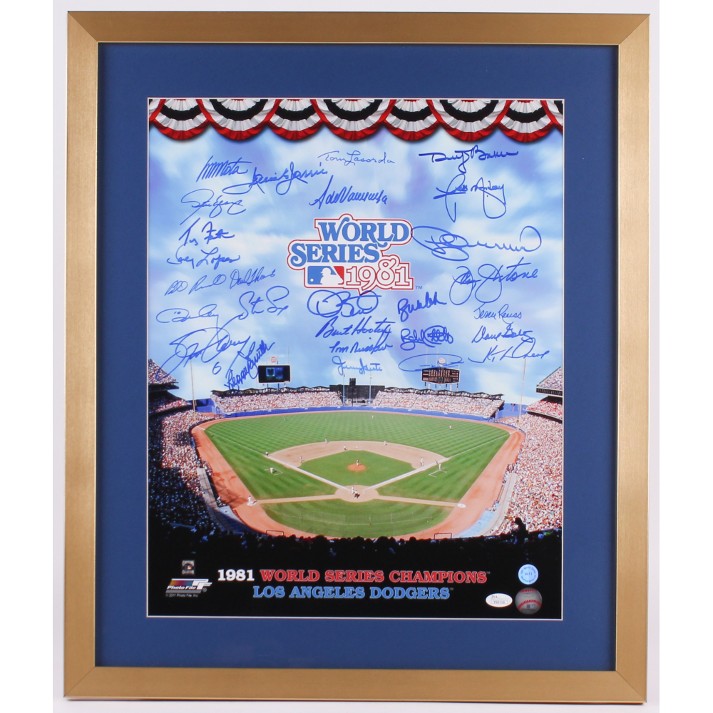 Los Angeles Dodgers 1981 World Series 22x26 Custom Framed Photo Signed ...