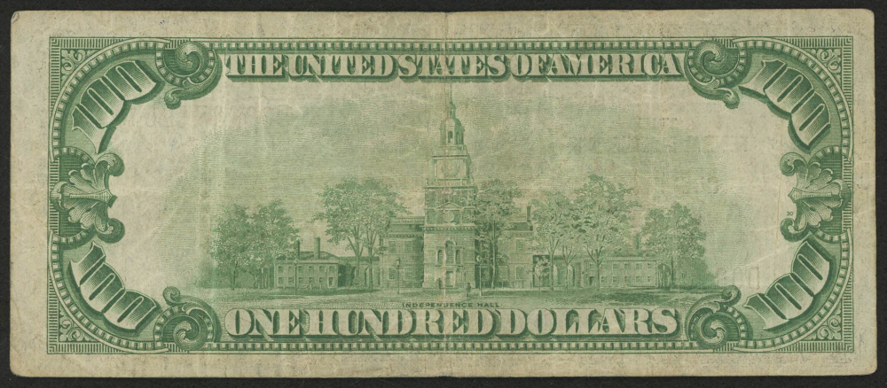 1929 $100 One-Hundred Dollars U.S. National Currency Bank Note with Brown Seal (The Federal ...