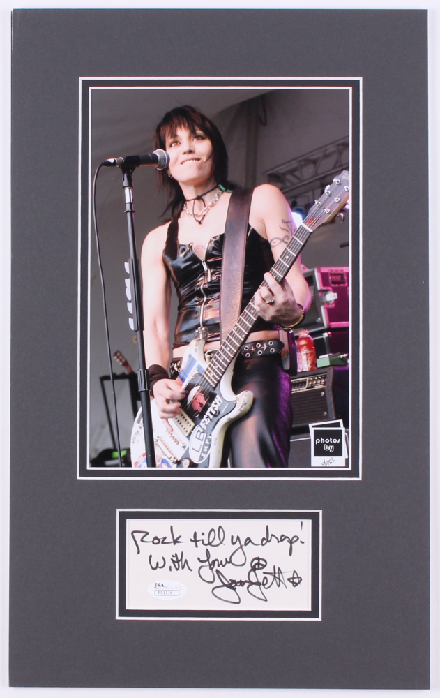 Joan Jett Signed 10.5x17 Custom Matted Signature Cut Display Inscribed ...