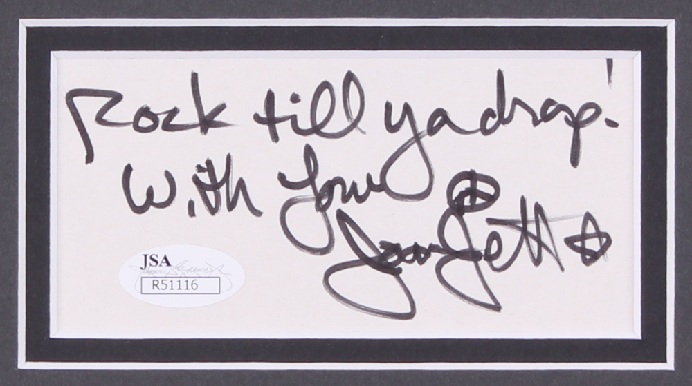 Joan Jett Signed 10.5x17 Custom Matted Signature Cut Display Inscribed ...