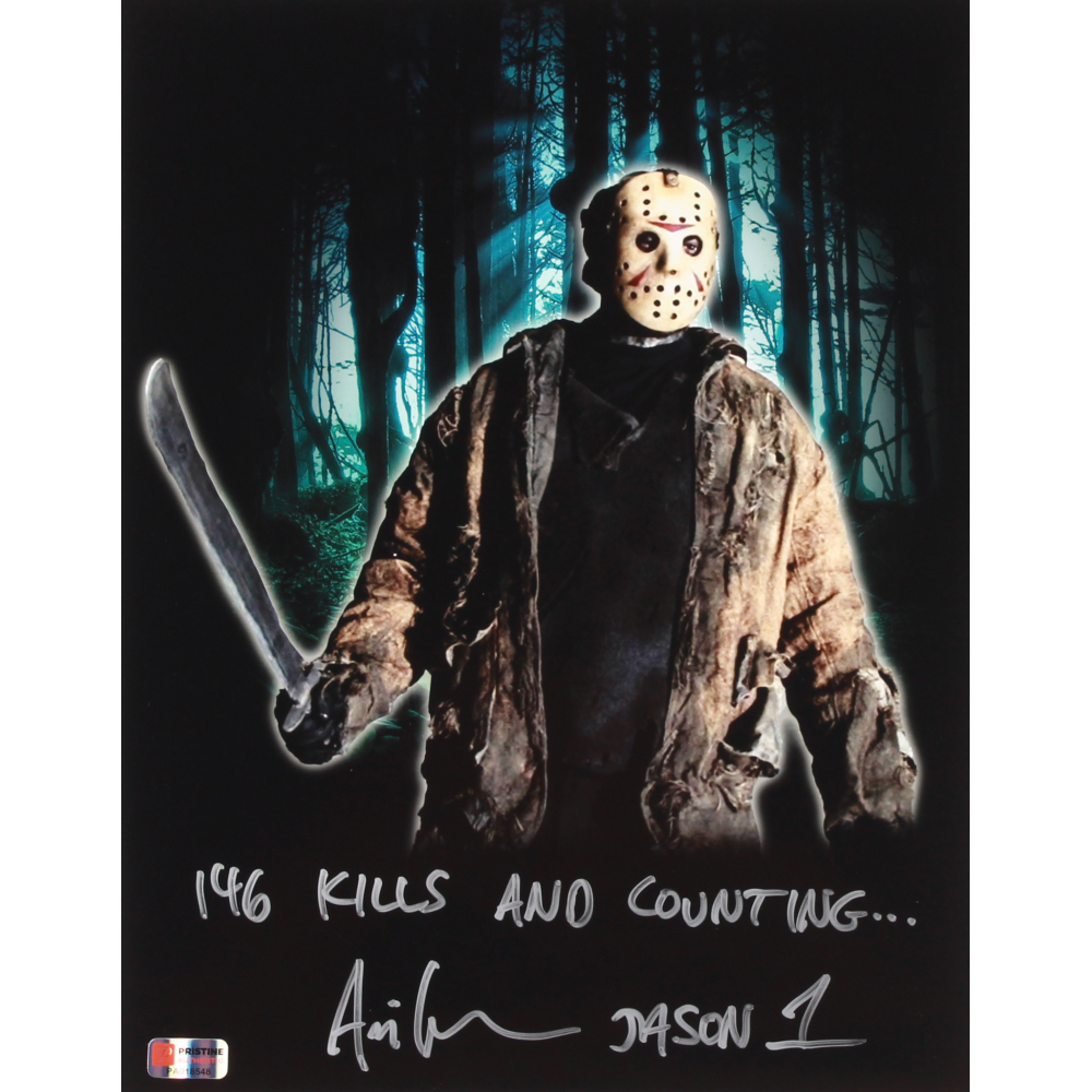 Ari Lehman Signed Jason Voorhees 11x14 Photo Inscribed "146 Kills And ...
