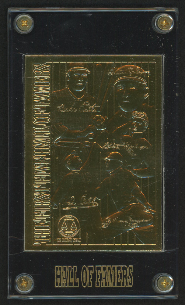 "The First Five Hall of Famers" LE 22KT Gold Baseball Card Display ...