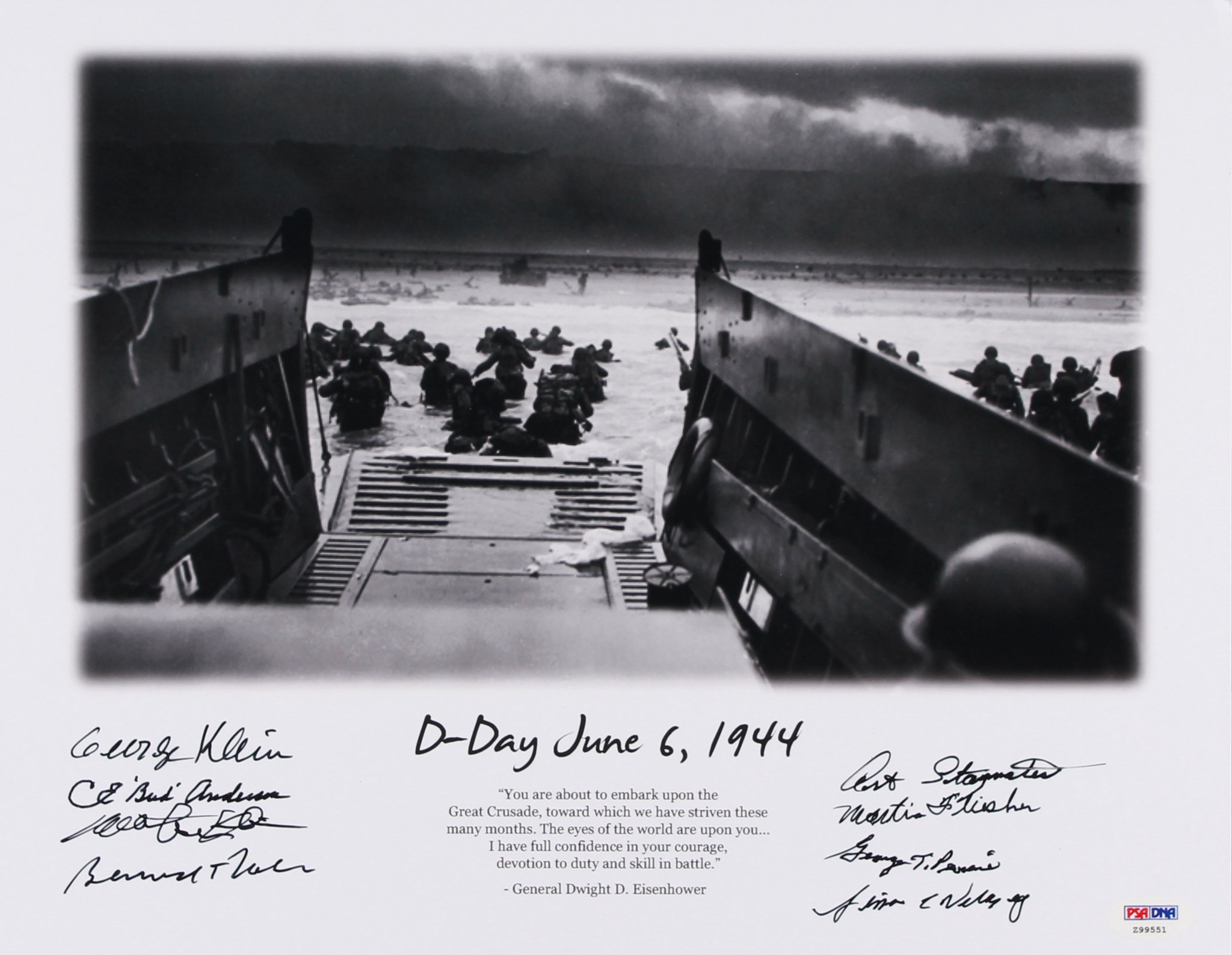 D-Day Veterans 11x14 Photo Signed By (8) With Bud Anderson, Simon ...