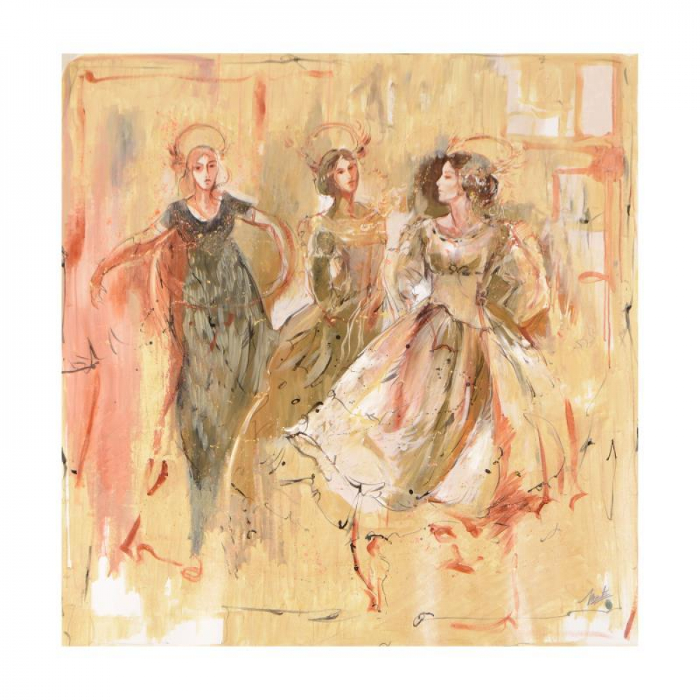 Marta Wiley Signed "Dancers" 46x48 Original Acrylic Painting on Canvas ...