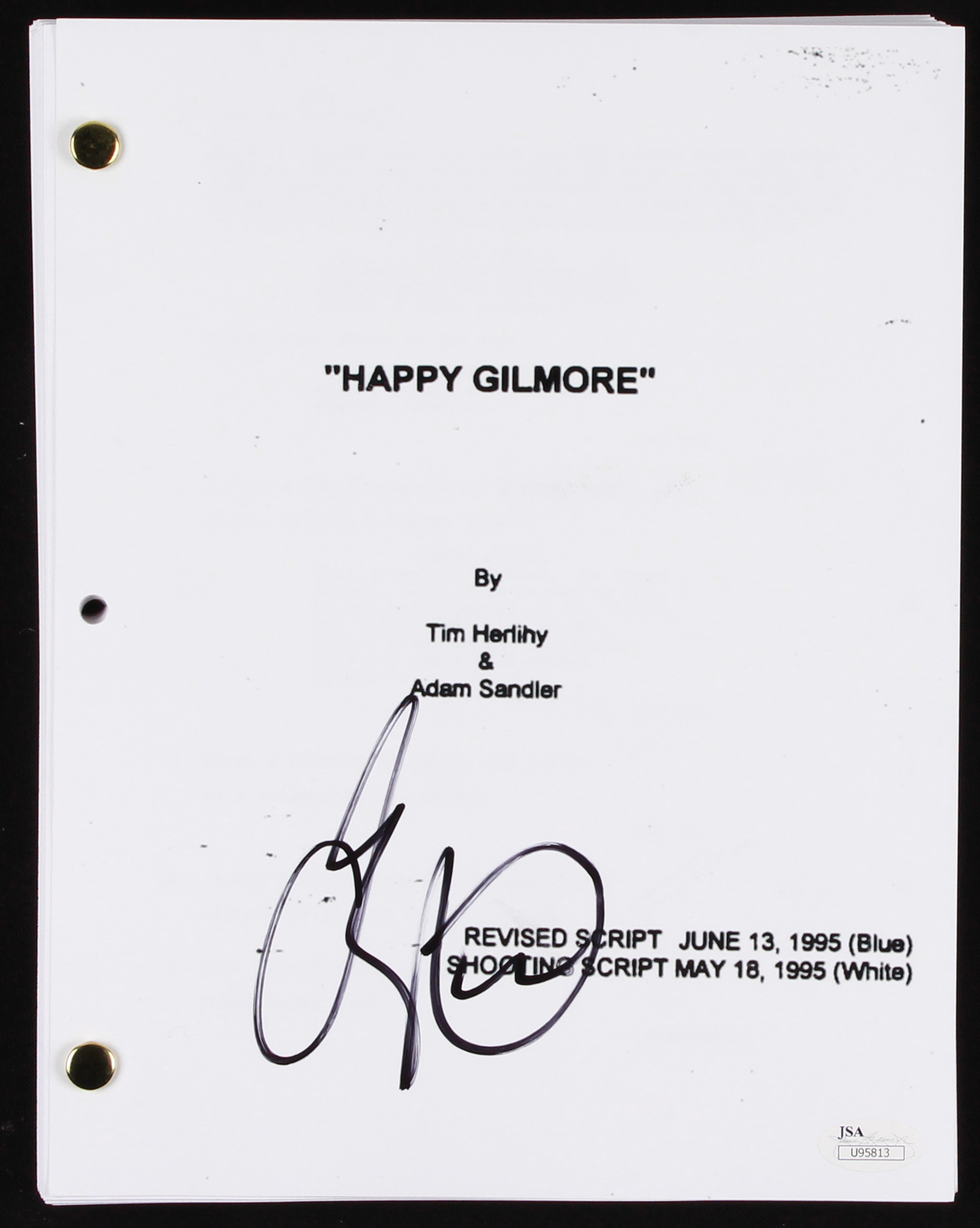 Adam Sandler Signed "Happy Gilmore" Full Movie Script (JSA COA ...