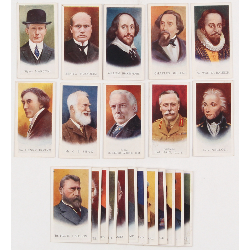 1927 Carrera's "Famous Men" Near Complete Set of (22/25) Cigarette ...