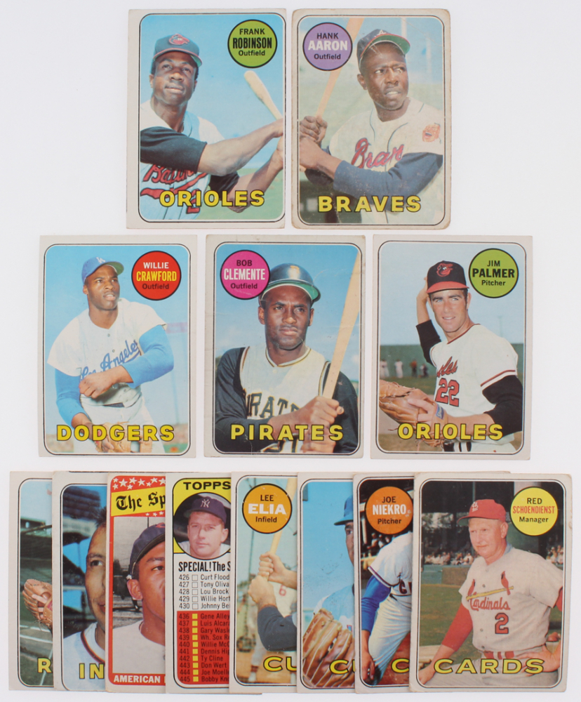 Lot of (13) 1969 Topps Baseball Cards with #412 Checklist 5 / Mickey ...