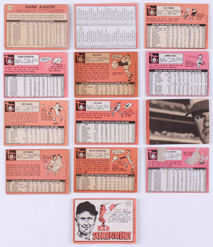 Lot of (13) 1969 Topps Baseball Cards with #412 Checklist 5 / Mickey ...