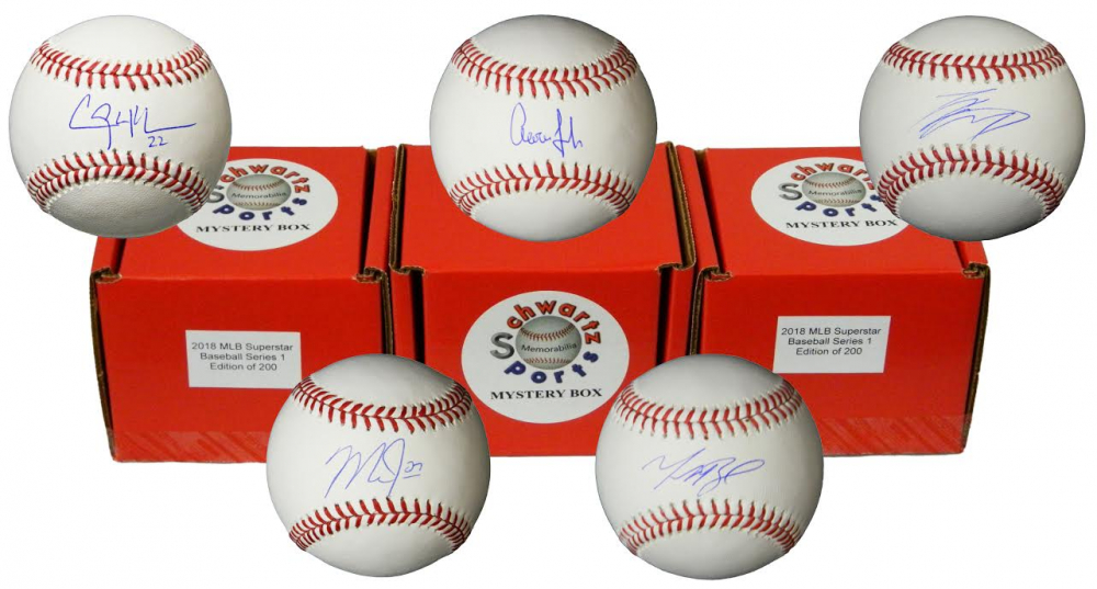Schwartz Sports 2018 MLB Current Star Autographed Baseball Mystery Box ...
