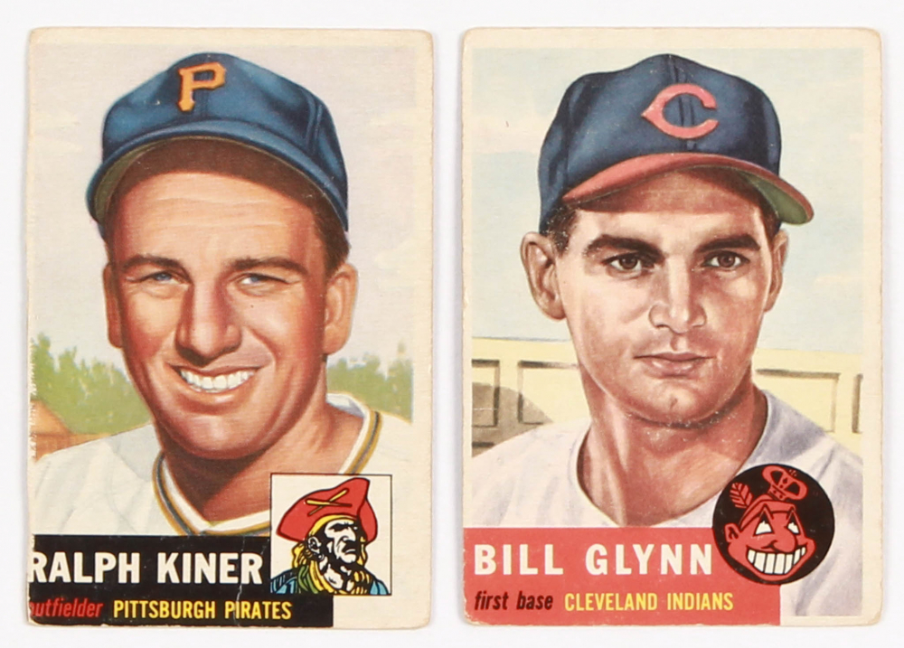 Lot of (2) 1953 Topps Baseball Cards with #171 Bill Glynn RC & #191 ...
