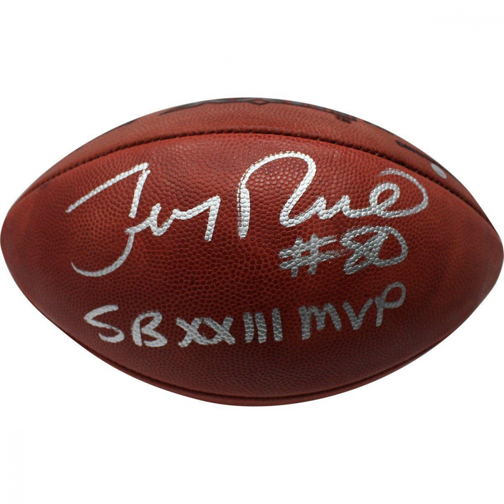Jerry Rice Signed Super Bowl XXIII Logo Football Inscribed "SB XXIII ...