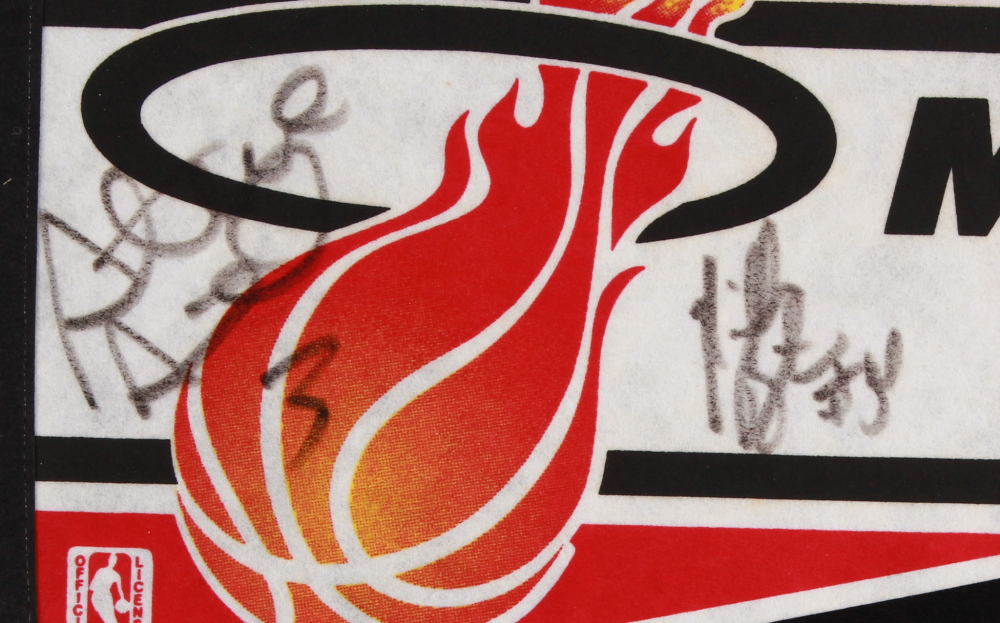 Steve Smith & Willie Burton Signed Heat Pennant (Palm Beach COA ...