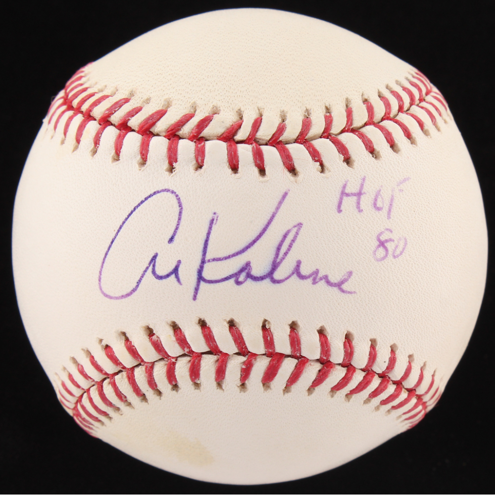 Al Kaline Signed OML Baseball Inscribed "HOF 80" (Fanatics Hologram ...