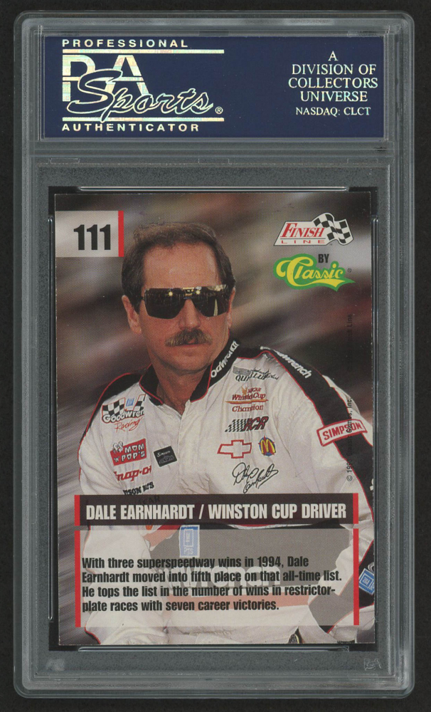 Dale Earnhardt Sr. Signed 1995 Finish Line #111 Dale Earnhardtt (PSA ...