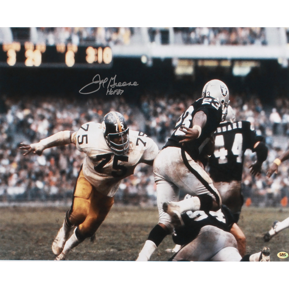 Joe Greene Signed Steelers 16x20 Photo Inscribed "HOF 87" (CAS Hologram ...