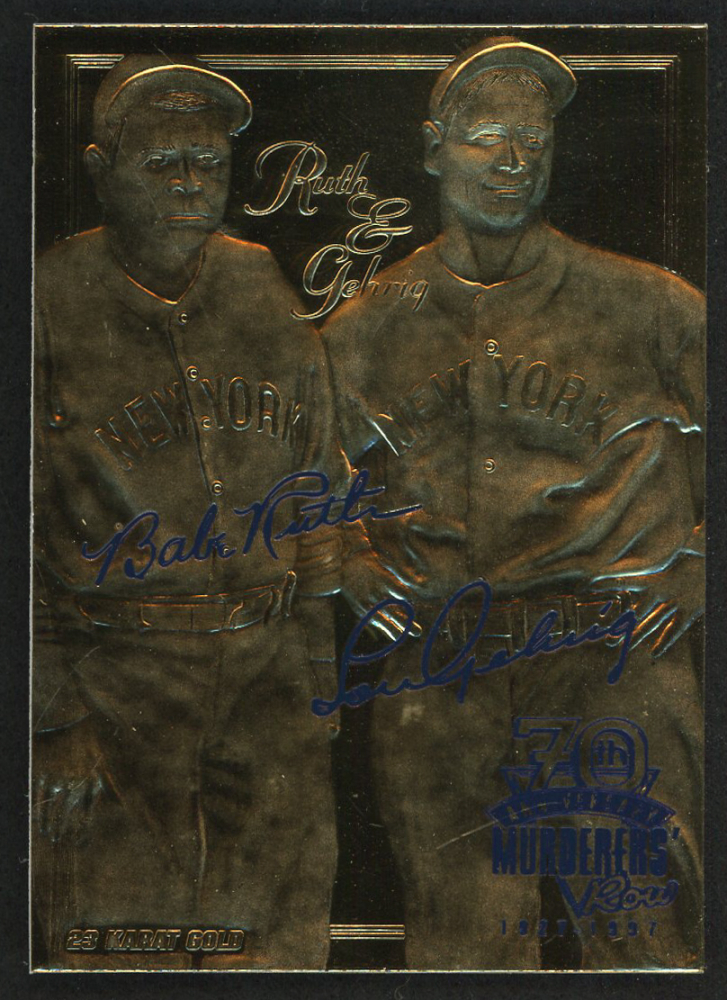 1997 Bleachers 23Kt Gold Babe Ruth / Lou Gehrig / 70th Anniversary ...