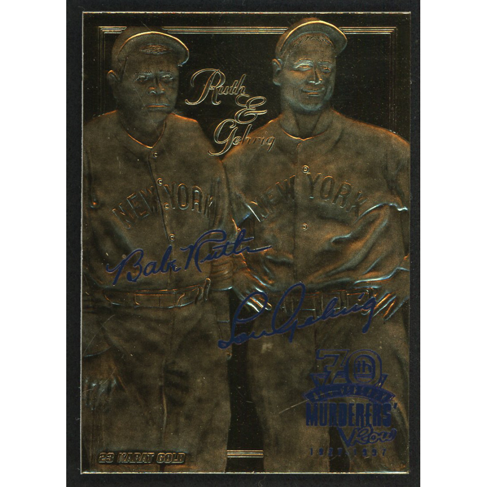 1997 Bleachers 23Kt Gold Babe Ruth / Lou Gehrig / 70th Anniversary ...
