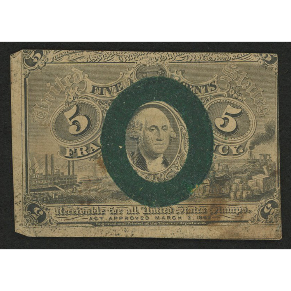 1863 United States 5¢ Five Cents Fractional Bank Note Bill | Pristine ...