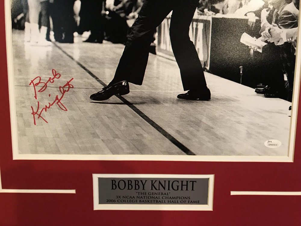 Bob Knight Signed Ohio State Buckeyes 23x29 Custom Framed Photo Display ...