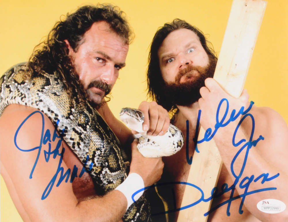 Jake "The Snake" Roberts & "Hacksaw" Jim Duggan Signed 8x10 Photo (JSA ...