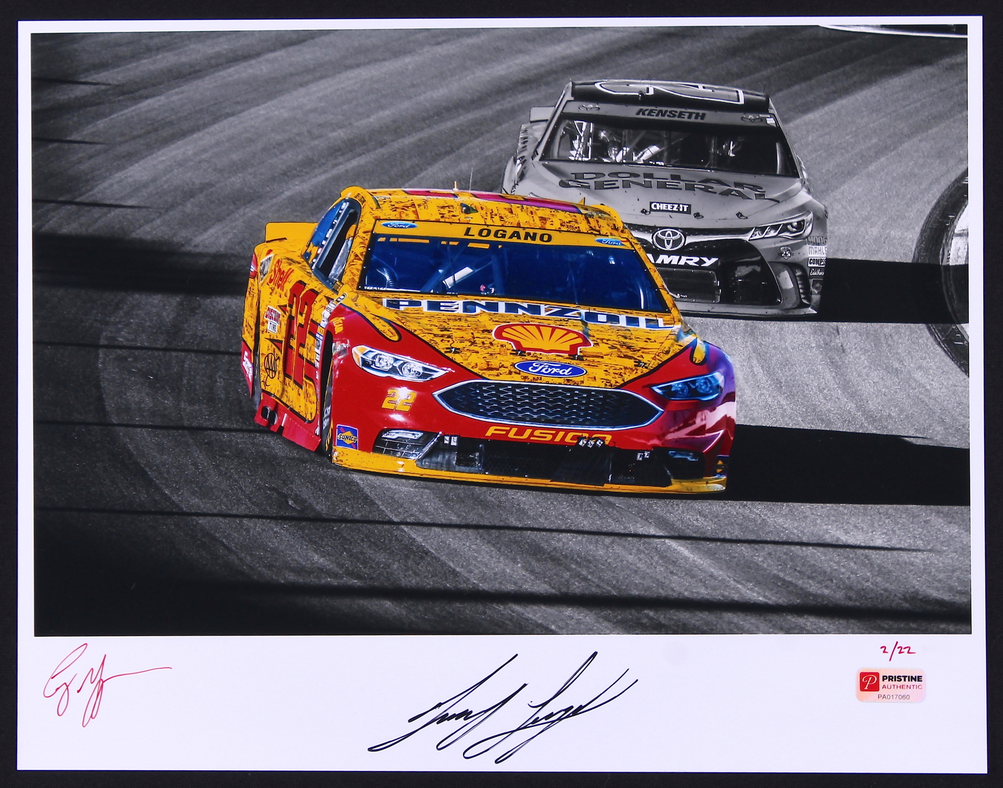 Joey Logano Signed NASCAR Limited Edition 11x14 Photo #/22 (PA COA ...