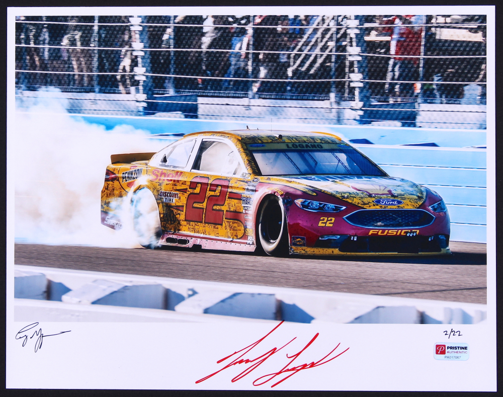 Joey Logano Signed NASCAR Limited Edition 11x14 Photo #/22 (PA COA ...