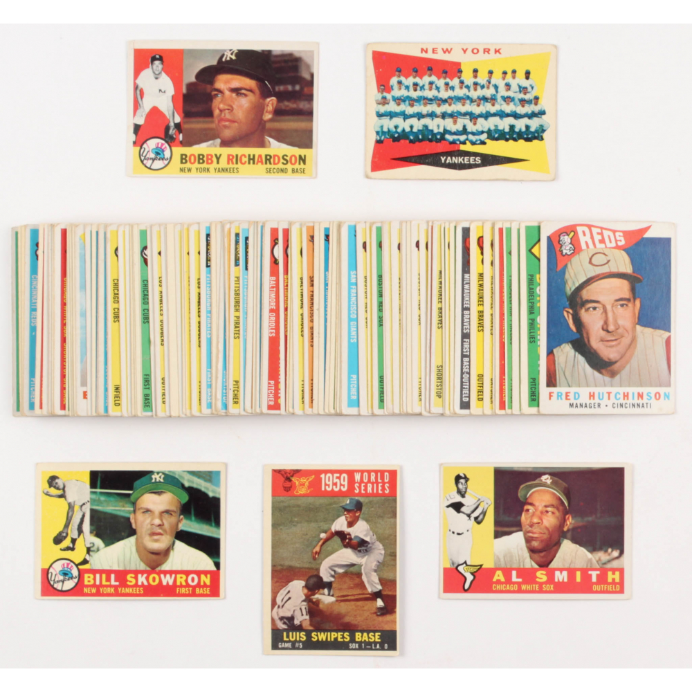 Lot of (102) 1960 Topps Baseball Cards with #332 New York Yankees, #370 ...