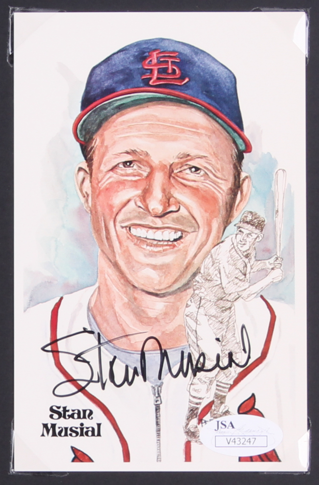 Stan Musial Signed Cardinals 14x18 Custom Matted Photo Display With ...